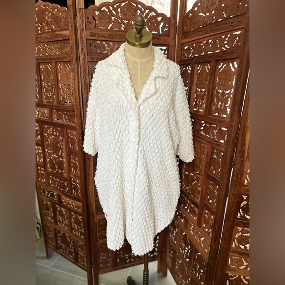Swim | Stan Herman White Chenille Short Robe Spa Robe Pool Side Robe ...